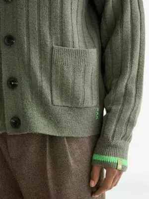 Scotch & Soda Ribbed-knit Patch-pocket Cardigan