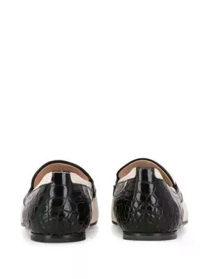 TOD'S Croc-effect T-logo Loafers