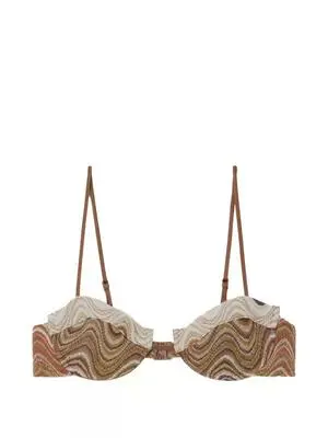 MC2 SAINT BARTH Salina Wave-pattern Bikini Top - White
