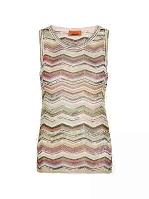 Missoni Chevron Sequin Embellished Sleeveless Top - Neutrals