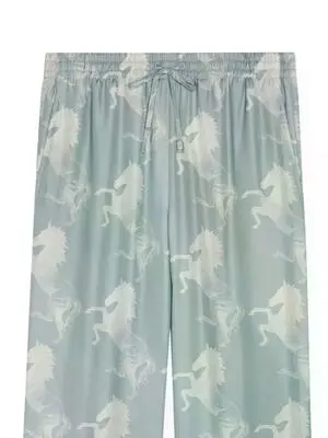 Stella McCartney Horse-print Silk Drawstring Trousers