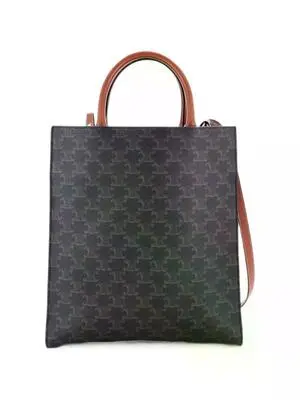 Celine Vertical Cabas Triomphe Coated Canvas Small Tote Bag