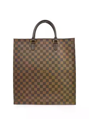 LOUIS VUITTON 2005 Sac Plat Damier Ebene Tote Bag - Brown
