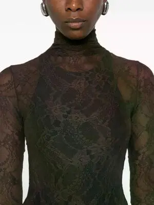 Andamane Ziggy Lace-pattern High-neck Bodysuit