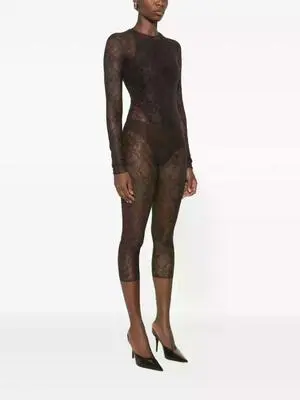 Andamane Sheila Lace Pattern Long Sleeve Jumpsuit