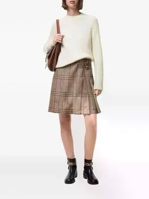 Burberry Check Wool Kilt - Neutrals