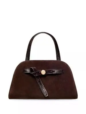 Tory Burch Croc-effect Suede Tote Bag - Brown