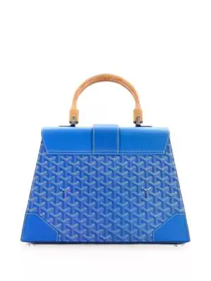 Goyard Saigon Top Handle Bag Coated Canvas With Leather Mm Satchel - Blue