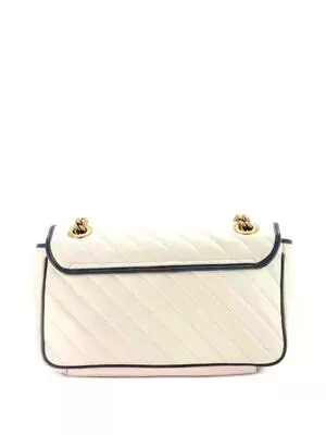 Gucci Gg Marmont Flap Bag Diagonal Quilted Leather Small Crossbody Bag - Blue