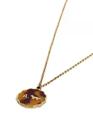 Maison Kitsuné X A. Society Tortoiseshell-effect Logo-pendant Necklace