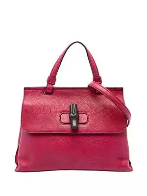 Gucci 2016-2026 Small Calfskin Bamboo Daily Satchel - Pink