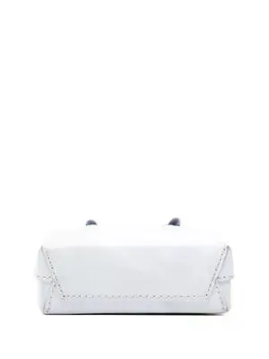 Balenciaga Mini Calfskin Logo Shopping Phone Holder Satchel - White