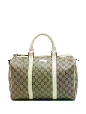 Gucci Gg Supreme Canvas Medium Boston Bag - White