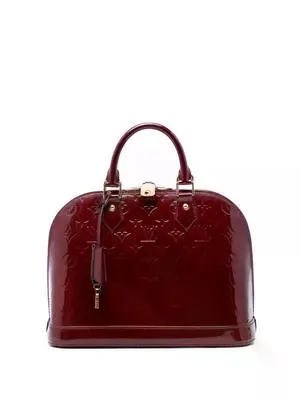 LOUIS VUITTON 2015 Monogram Vernis Alma Pm Handbag - Red