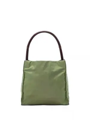 Prada 2000-2013 Tessuto Enamel Top Handle Bag Handbag - Green