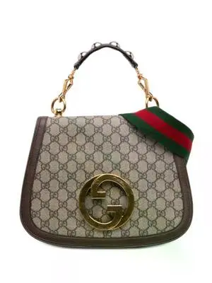 Gucci Gg Supreme Blondie Top Handle Satchel - Neutrals