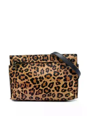 Loewe 2016 Pony Hair Leopard Print And Calfskin Crossbody Bag - Brown