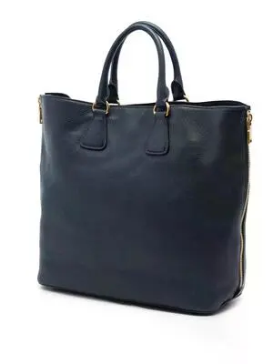 Prada Vitello Daino Convertible Tote Satchel - Blue