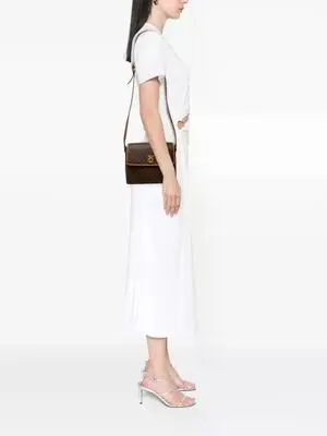 Celine 2014 Macadam Coated Canvas Crossbody Bag - Brown