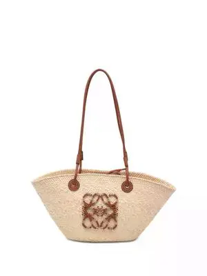 Loewe 2025 Paulas Ibiza Small Anagram Raffia Tote Bag - Neutrals