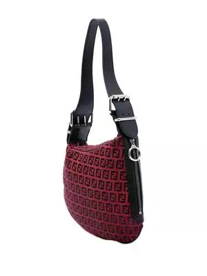 Fendi Zucchino Canvas Oyster Hobo Bag
