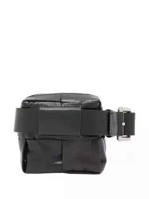 Bottega Veneta 2000-2026 Paper Calfskin Intrecciato Cassette Belt Bag - Black