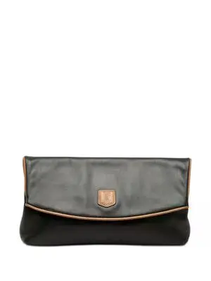 Celine 2005 Leather Triomphe Foldover Clutch Bag