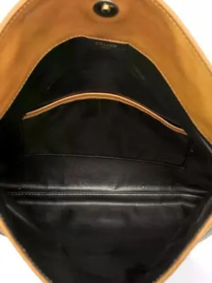 Celine 2005 Leather Triomphe Foldover Clutch Bag