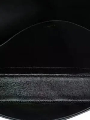 Celine 2021 Shiny Calfskin Triomphe Claude Shoulder Bag - Black