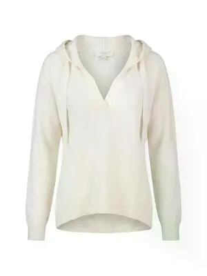 Malo Cashmere V-neck Hoodie - Neutrals