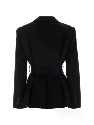 LANVIN Belted Long-sleeve Blazer - Black