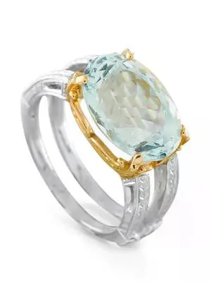 LB EXCLUSIVE Open Band Aquamarine Ring