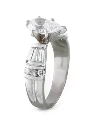 LB EXCLUSIVE Side Stone Diamond Ring - Silver