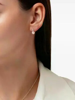 Yoko London Akoya Pearl And Diamond Earrings - Silver