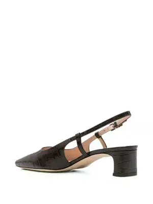 STUART WEITZMAN Croc-effect Slingback Pumps
