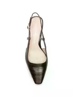 STUART WEITZMAN Croc-effect Slingback Pumps