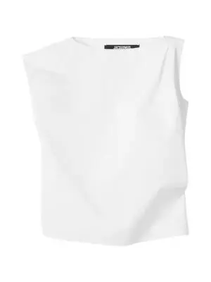 Jacquemus The Drap Asymmetric Sleeveless Top - White