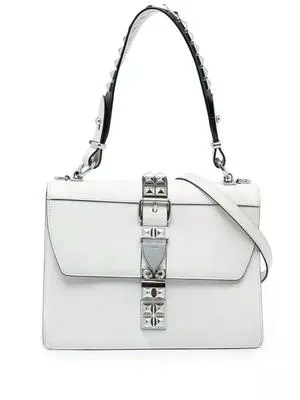 PRADA 2010-2026 City Calf And Saffiano Studded Elektra Satchel