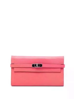 Hermès 2017 Chevre Mysore Kelly Longue Wallet Long Wallets - Pink