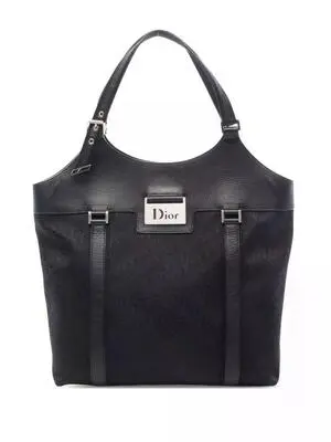 Dior 20th Century Diorissimo Trotter Canvas Street Chic Tote Bag - Black