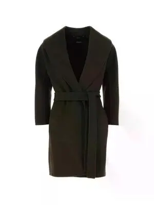 Max Mara Messi Virgin-wool Belted Coat - Green