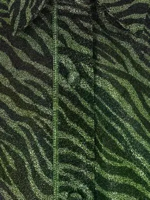 Oseree Animal Print Lurex Shirt - Black