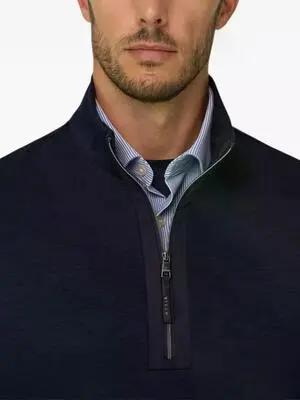 Boggi Milano Wool Blend Quarter-zip Sweatshirt