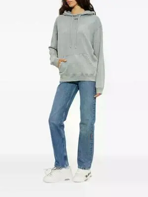 Off-White Graphic-print Drawstring Hoodie - Grey