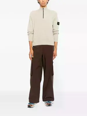 Stone Island Compass-patch Half-zip Sweater