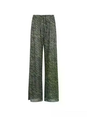 Oseree Animal-print Trousers - Black