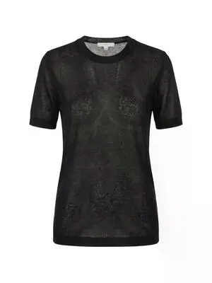 Malo Fine-knit Cashmere T-shirt - Black