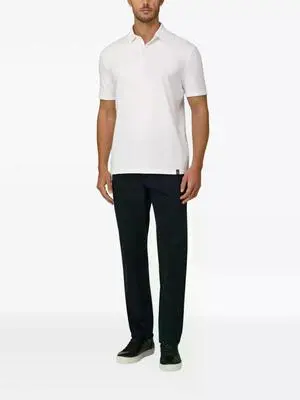Boggi Milano Polo In Stretch Supima Cotton Jersey - White
