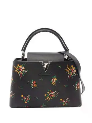LOUIS VUITTON 2016 Calfskin Blossom Capucine Pm Satchel - Black