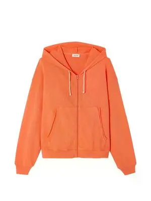 American Vintage Zip-up Raw-edge Hoodie - Orange